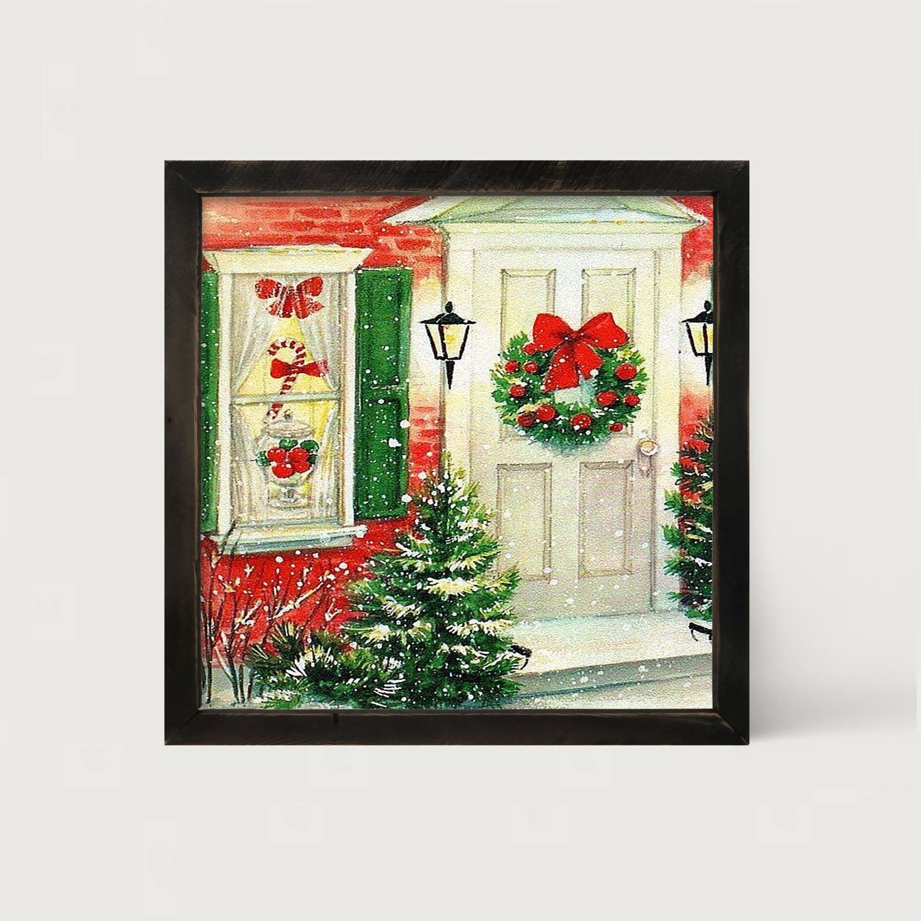 Decorated Christmas Door - Framed art