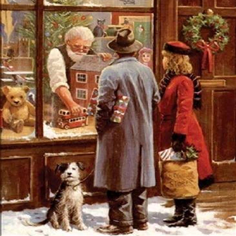 Window Shopping | Postcard Art Magnet | Ginger Blue Decor