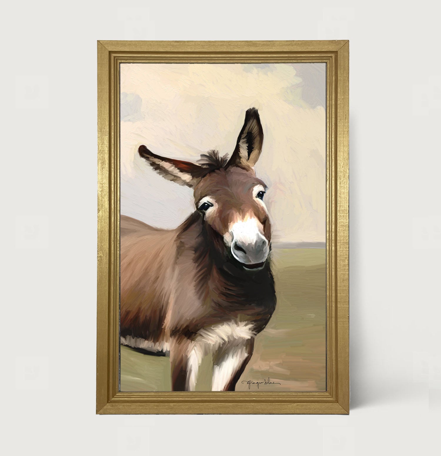 Portrait of a Donkey - Framed art