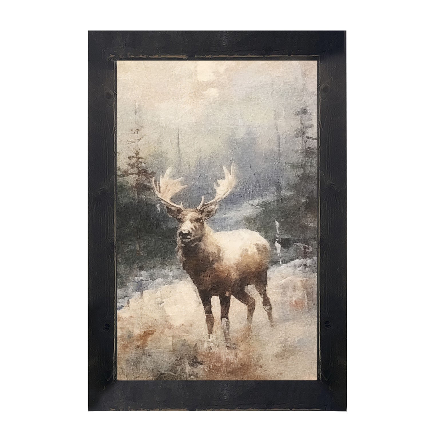 Standing moose - Framed art