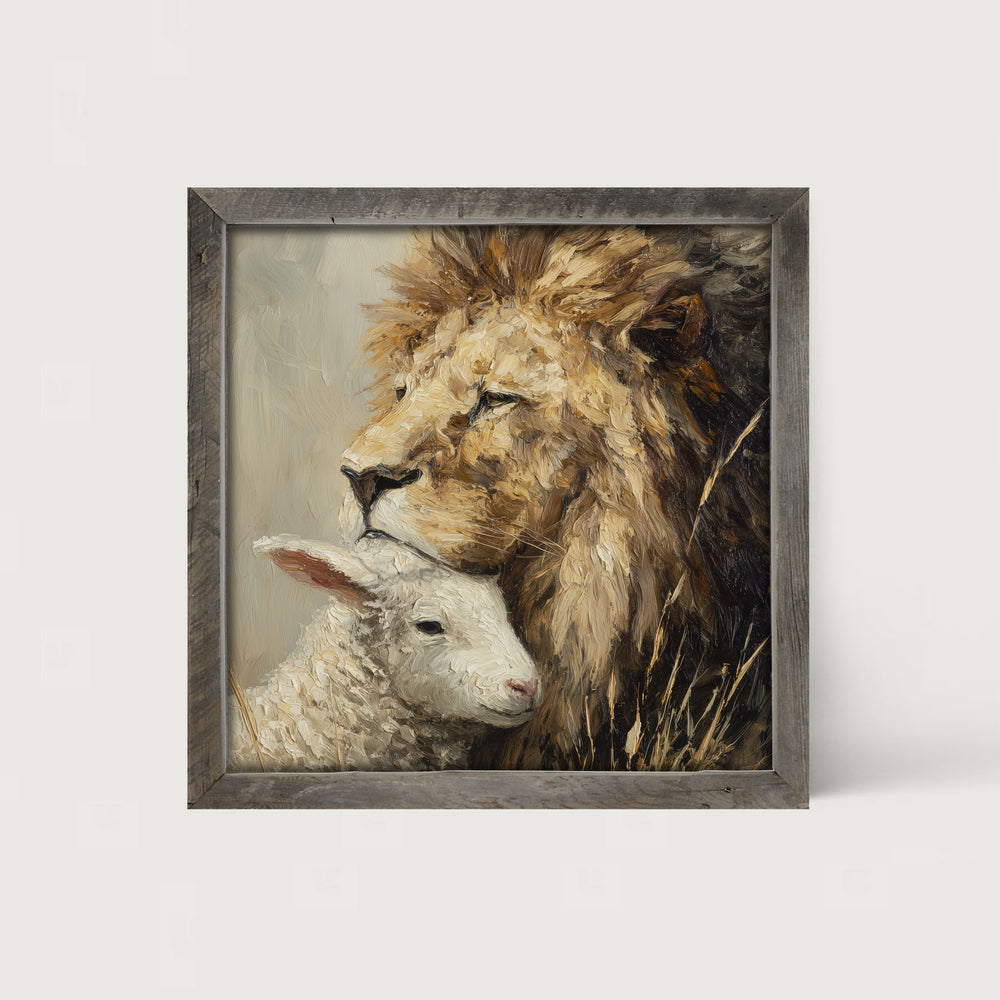 The Lion and The Lamb - At Rest - Framed Art