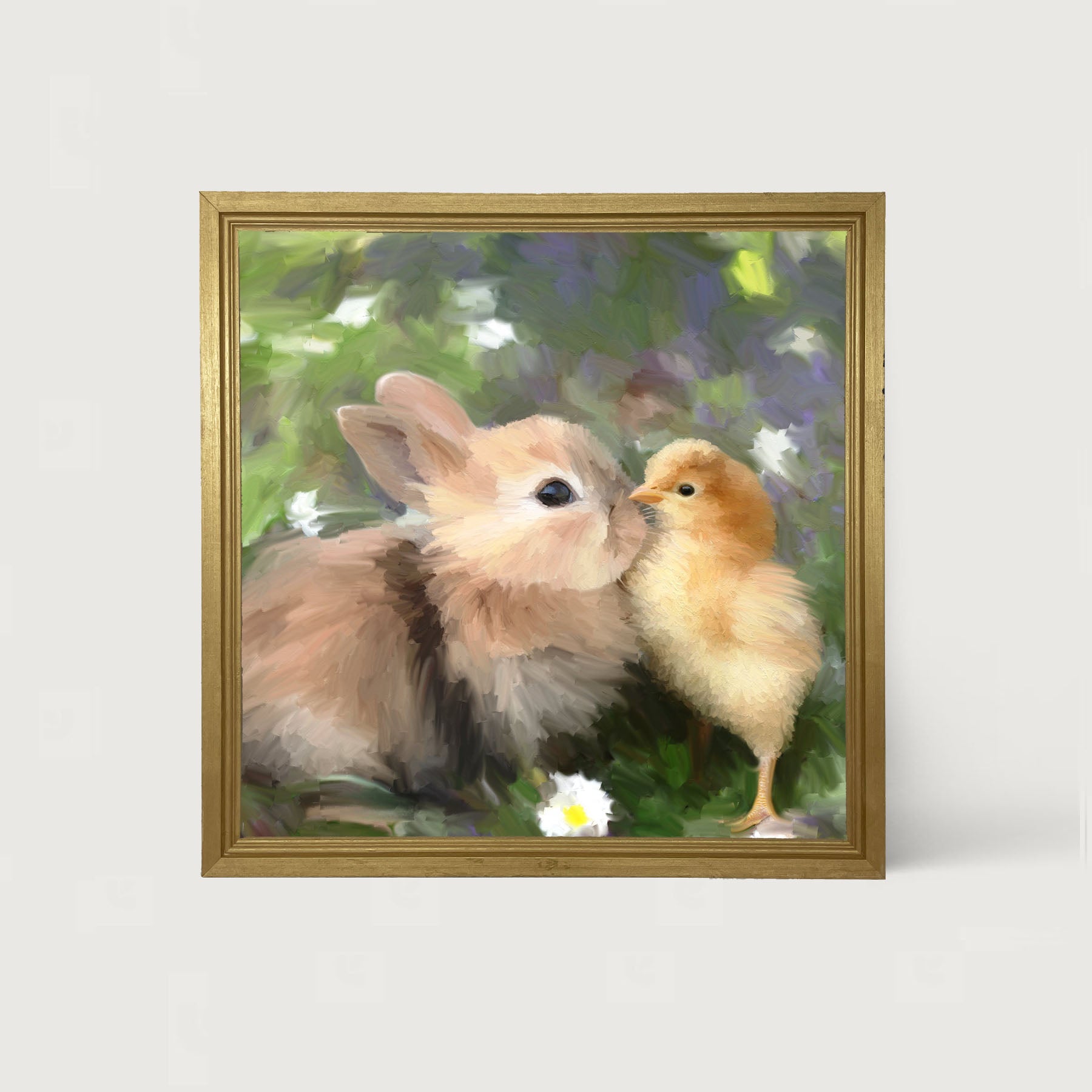 Bunny With Chick - Framed art